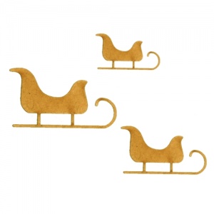 Santa Sleigh Silhouette - MDF Wood Shape